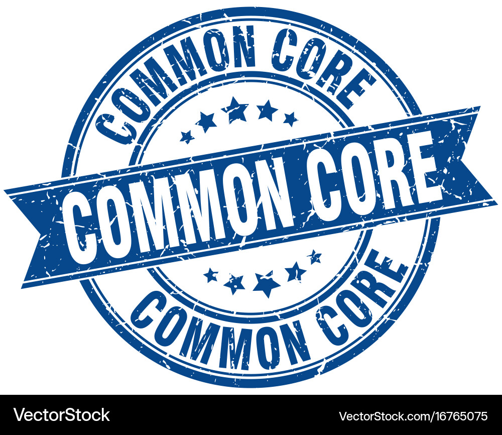 Common core round grunge ribbon stamp Royalty Free Vector