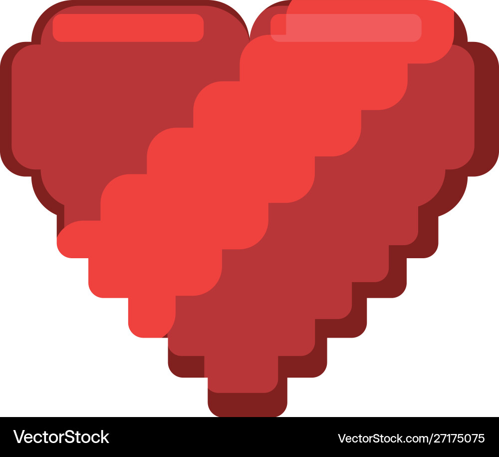 Cute heart love pixelated Royalty Free Vector Image