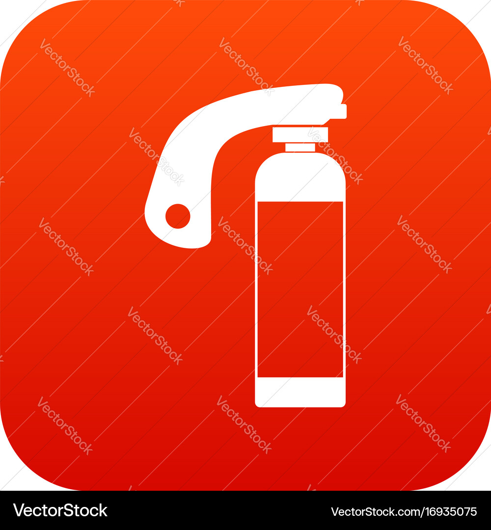 Fire extinguisher icon digital red Royalty Free Vector Image