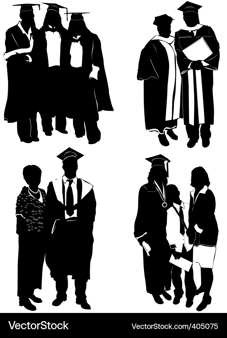 Graduate with family Royalty Free Vector Image