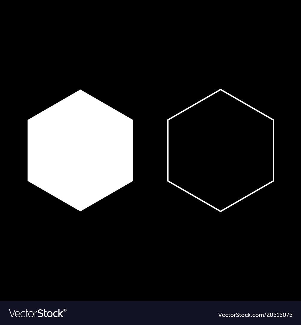 Hexagon icon set white color flat style simple Vector Image