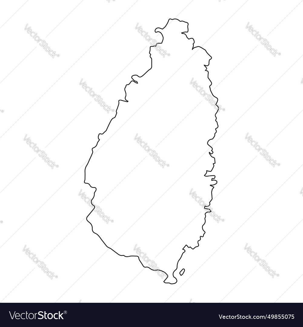 Highly detailed saint lucia map with borders Vector Image