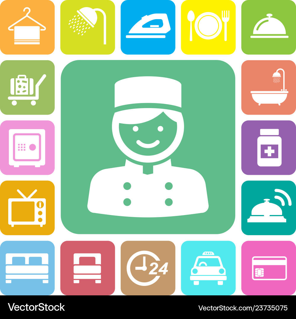 Hotel and travel icon set Royalty Free Vector Image