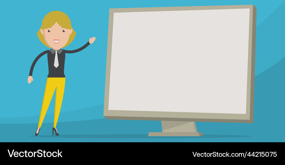 Instructor drawing palm pointing board showing Vector Image
