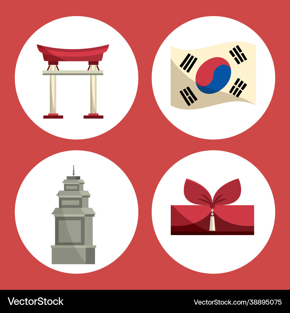 Korean culture set Royalty Free Vector Image - VectorStock