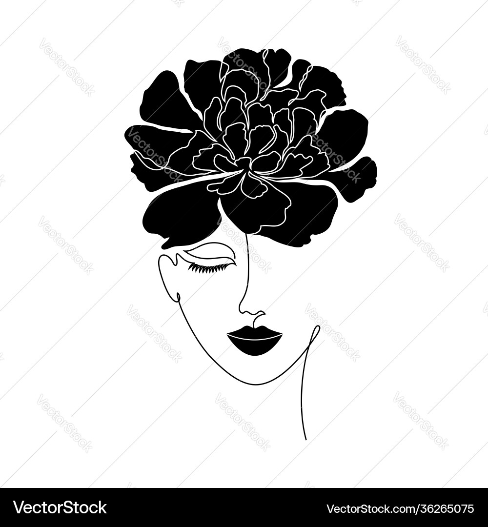 Minimal woman face Royalty Free Vector Image - VectorStock