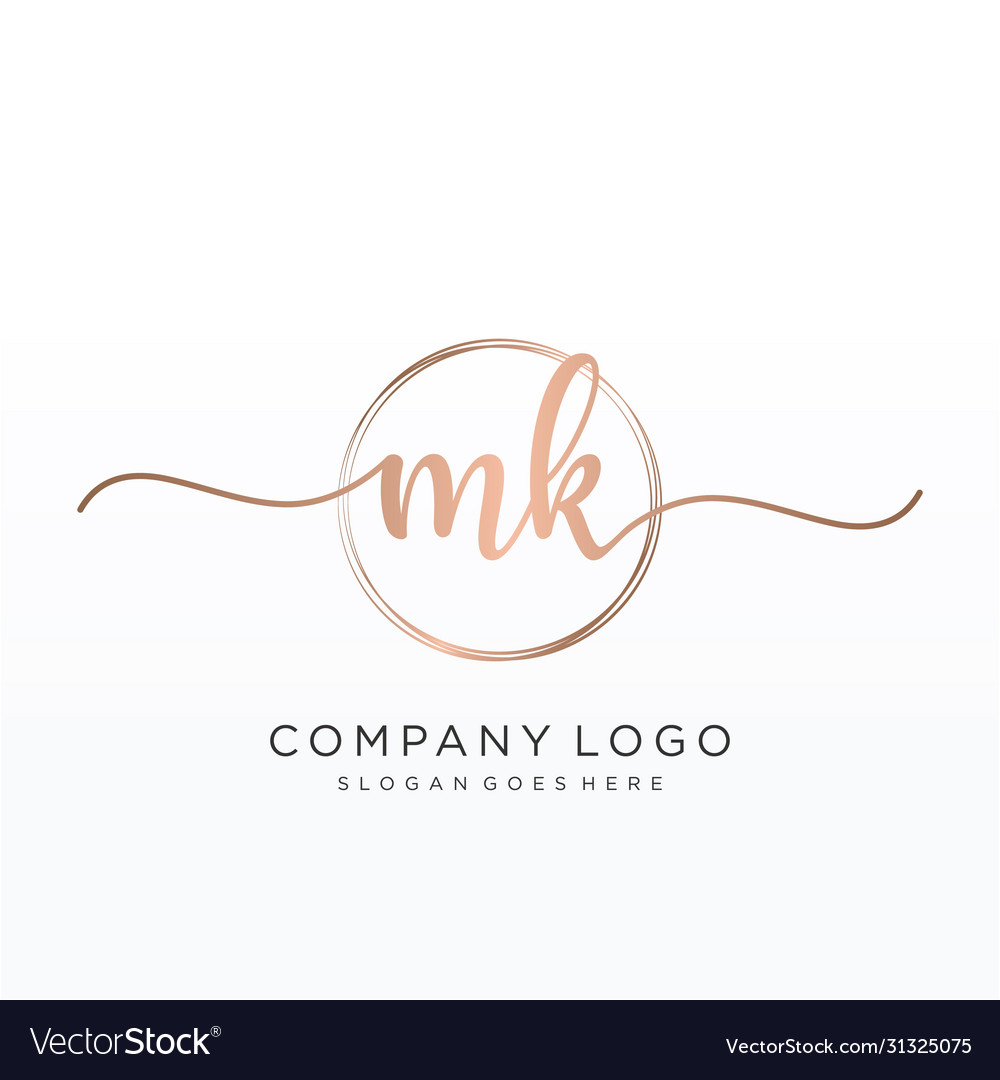Mk initial handwriting logo design Royalty Free Vector Image Mk initial handwriting logo design Royalty Free Vector Image