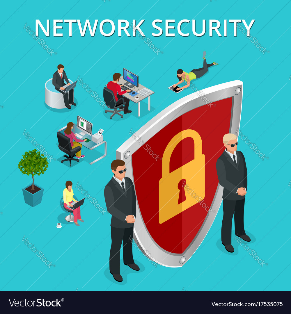 Network security computer personal Royalty Free Vector Image