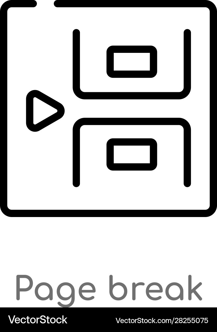 Outline page break icon isolated black simple Vector Image