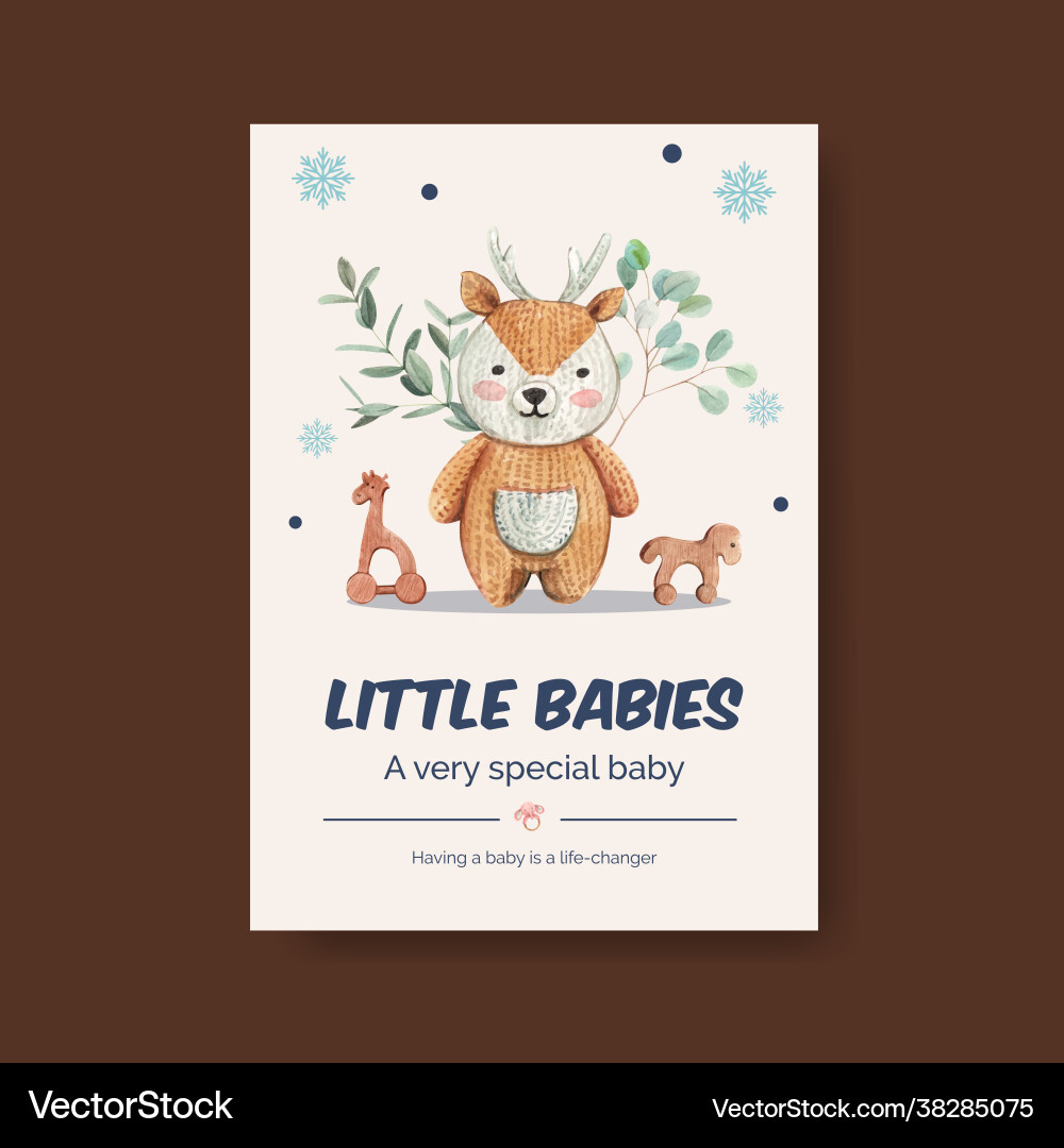 Poster template with hello baby concept Royalty Free Vector