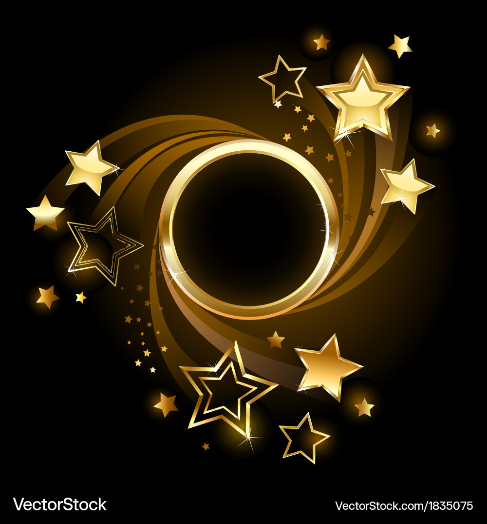 Round banner with stars Royalty Free Vector Image