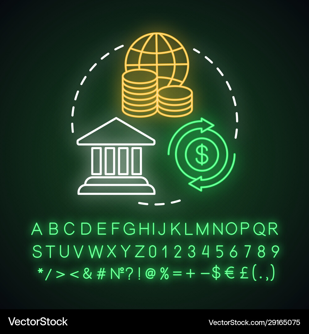 Savings neon light concept icon non resident Vector Image