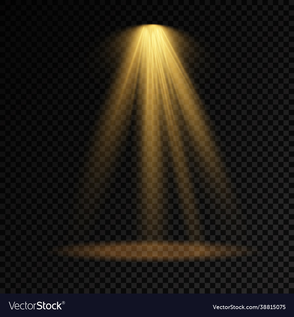 Set yellow spotlight projector light effect Vector Image Set yellow spotlight projector light effect Vector Image
