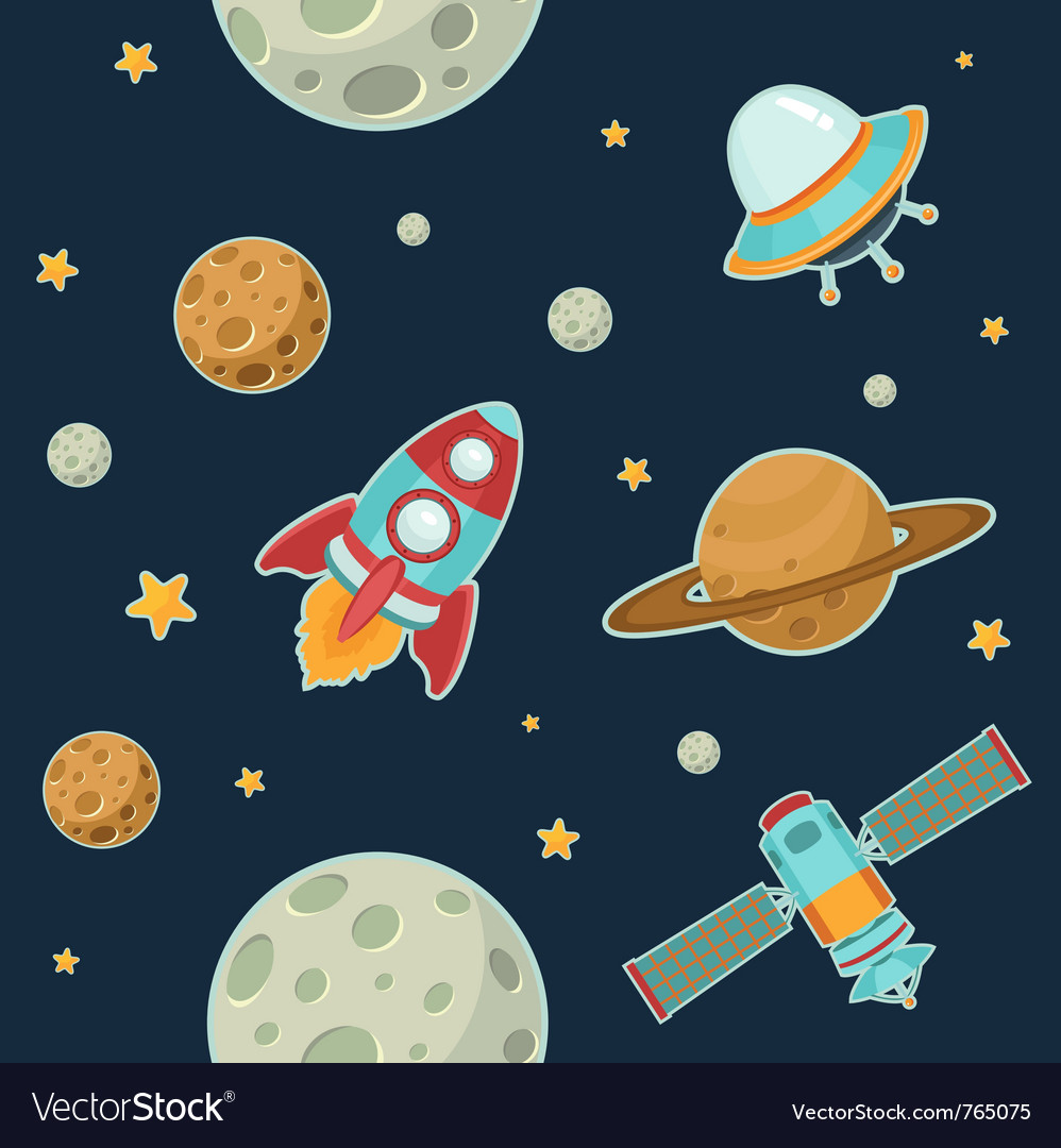 Space seamless pattern Royalty Free Vector Image
