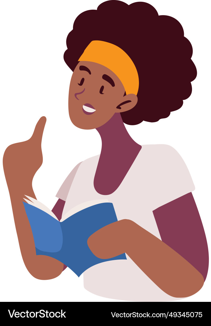 Woman reading a book Royalty Free Vector Image