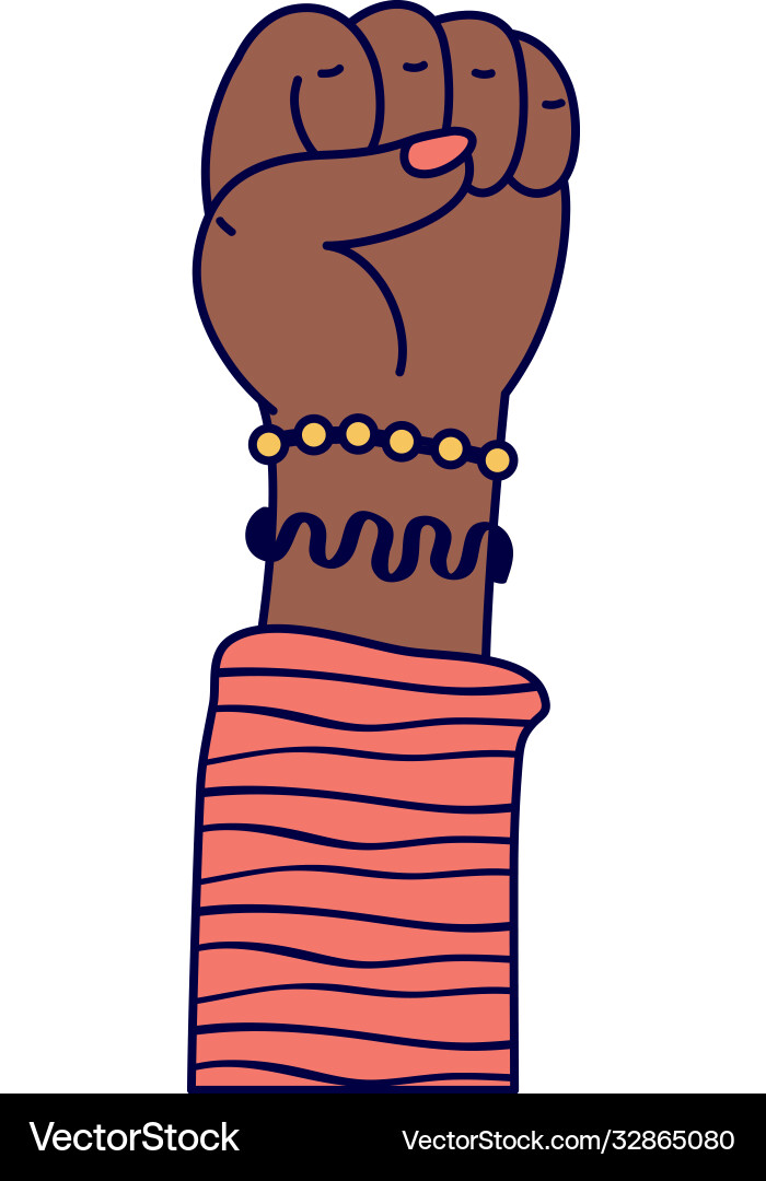 Afro hand human fist protest icon Royalty Free Vector Image