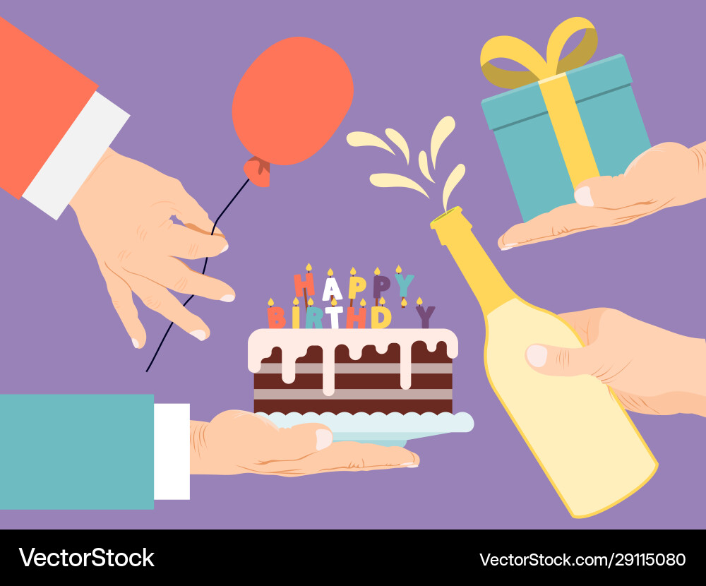 Birthday party card Royalty Free Vector Image - VectorStock