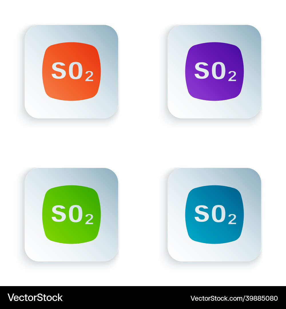 Color sulfur dioxide so2 gas molecule icon Vector Image