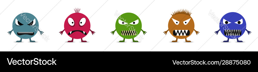 Cute monster set Royalty Free Vector Image - VectorStock