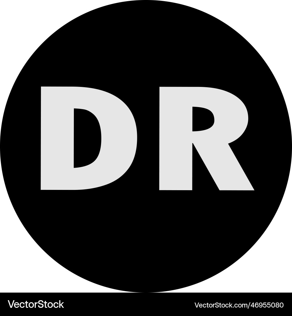 Dr lettering icon background color design Vector Image