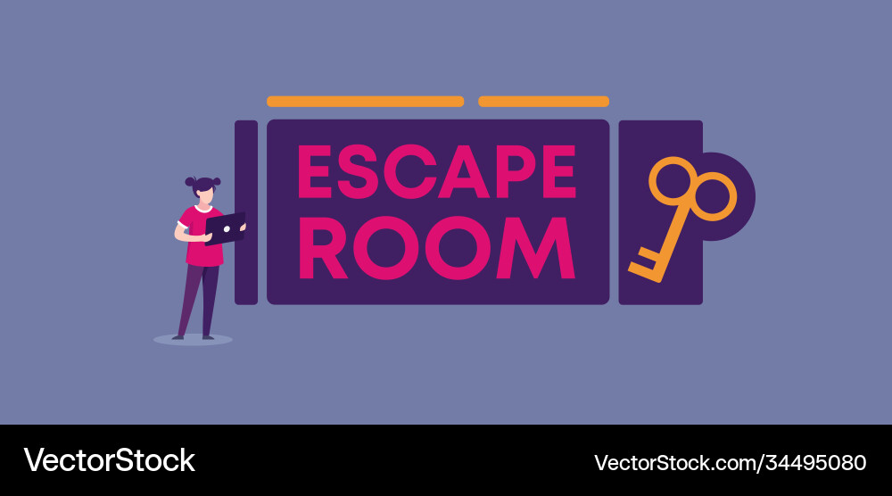 Escape room mysterious quest with challenge for Vector Image