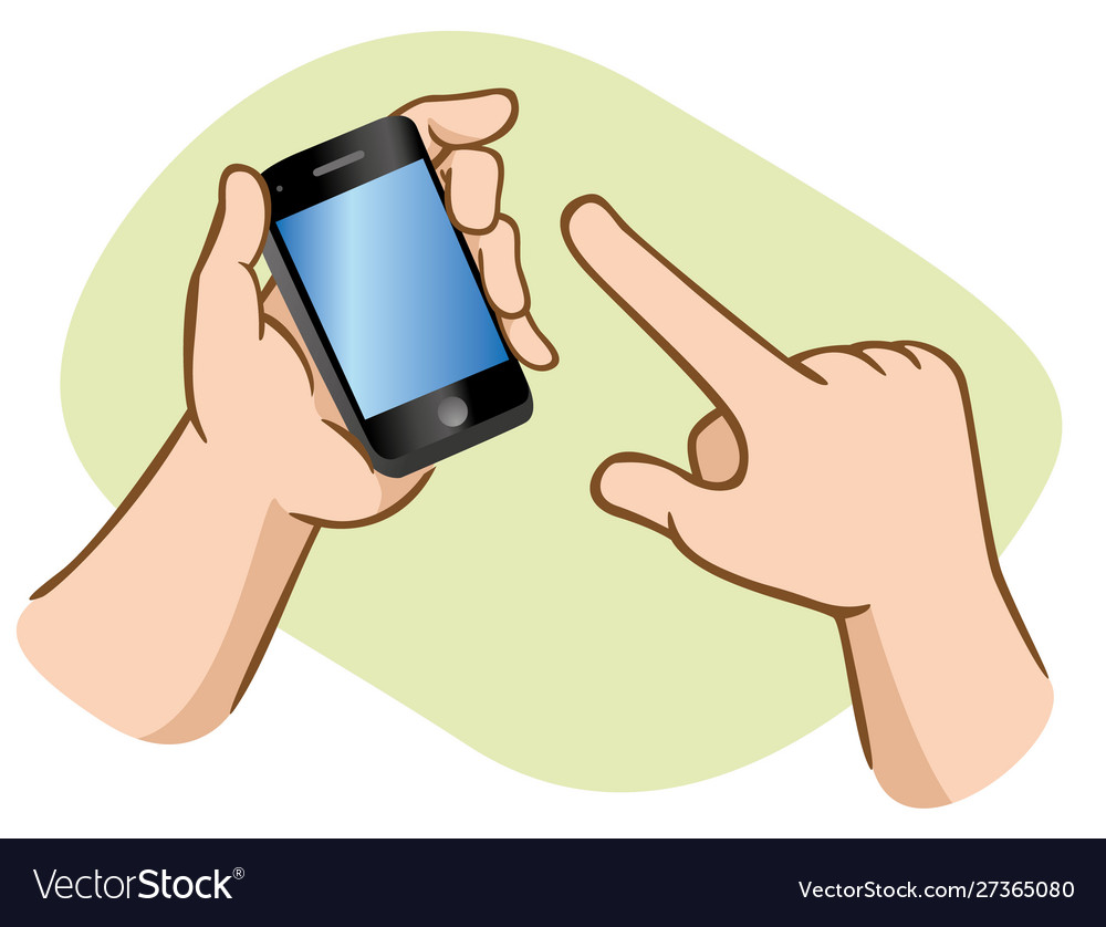 Hands using smartphone Royalty Free Vector Image