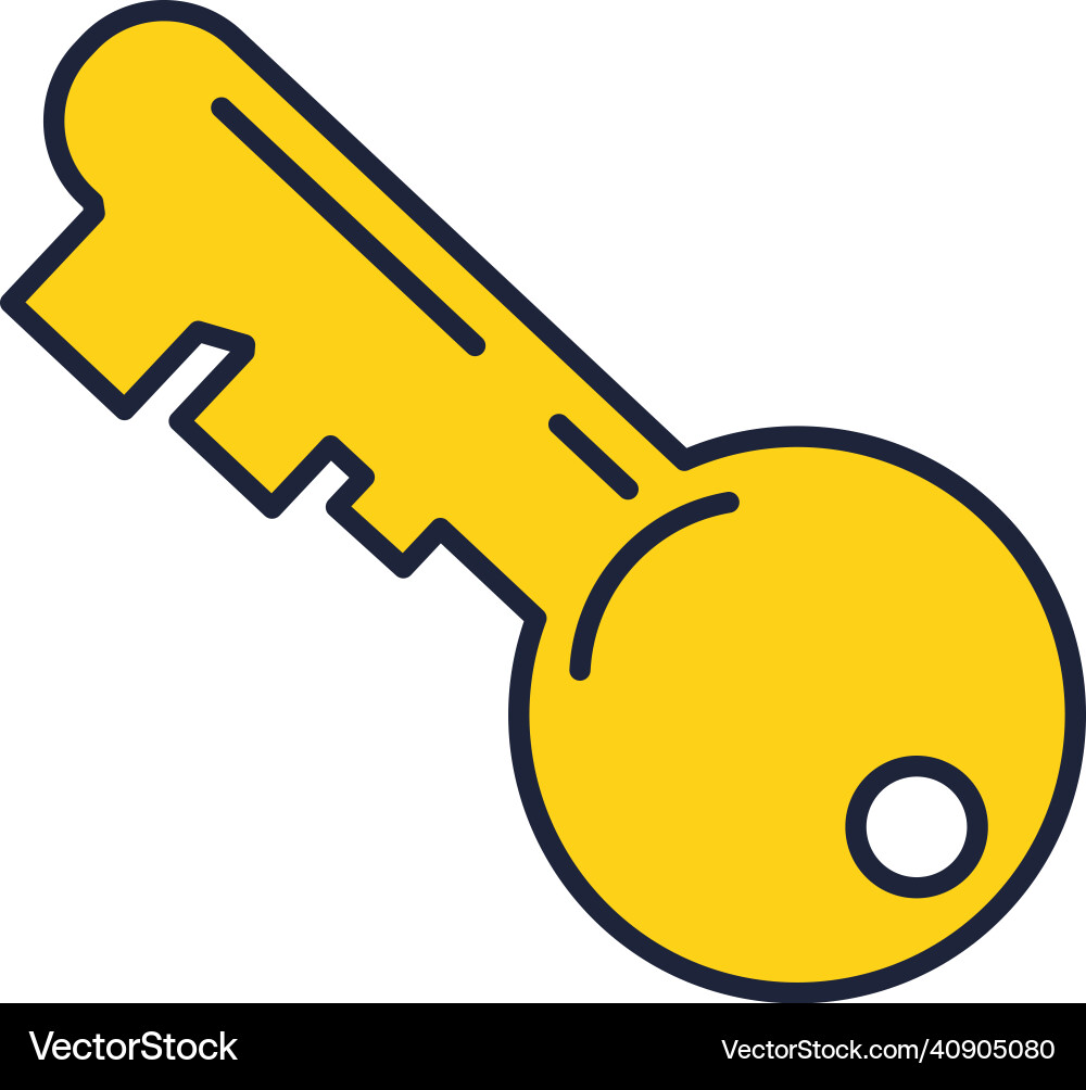 Key icon symbol isolated on white Royalty Free Vector Image