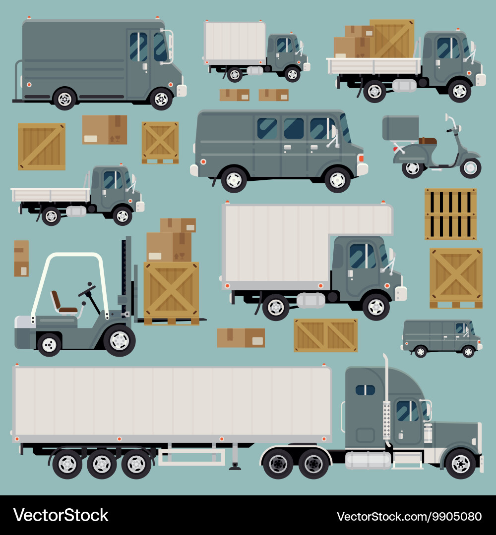 Logistics Transport Icon Set Royalty Free Vector Image