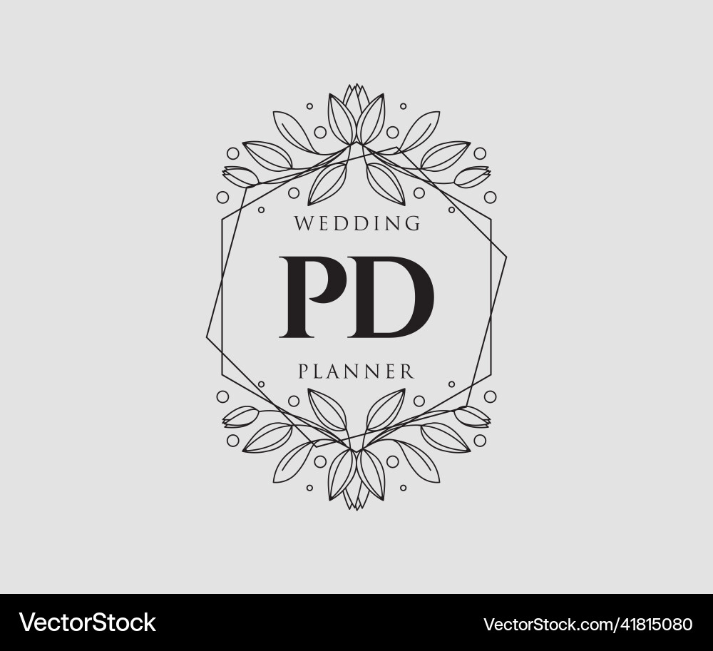 Pd initials letter wedding monogram logos Vector Image