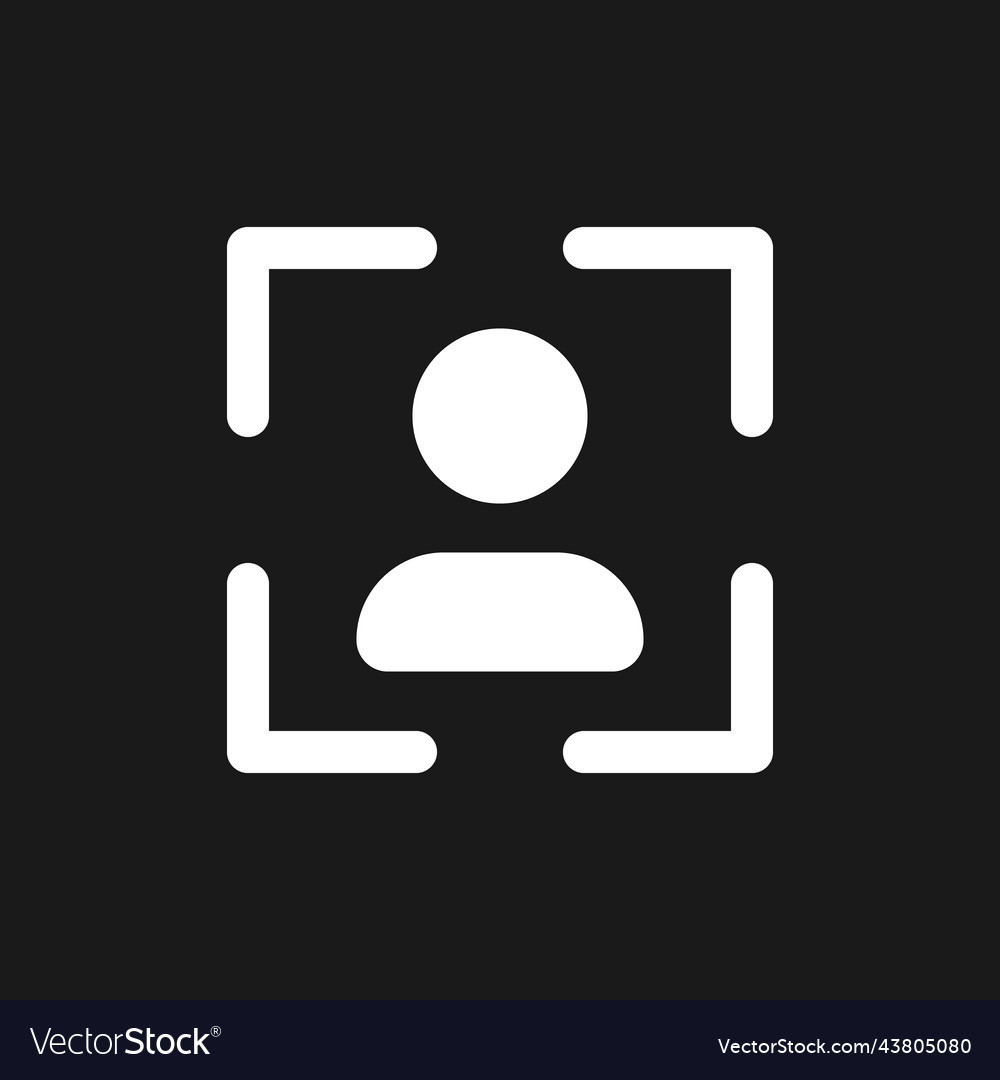 Profile image dark mode glyph ui icon Royalty Free Vector