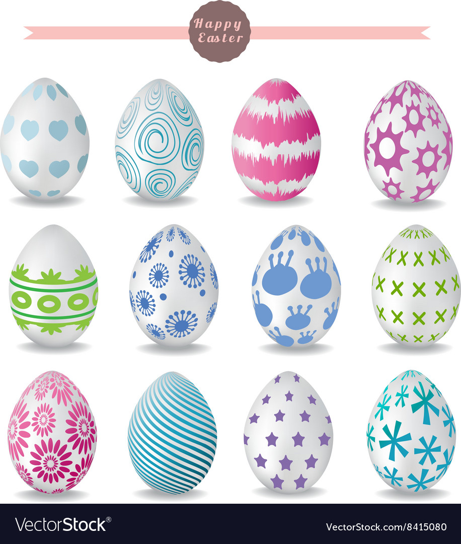 Set of color easter eggs Royalty Free Vector Image
