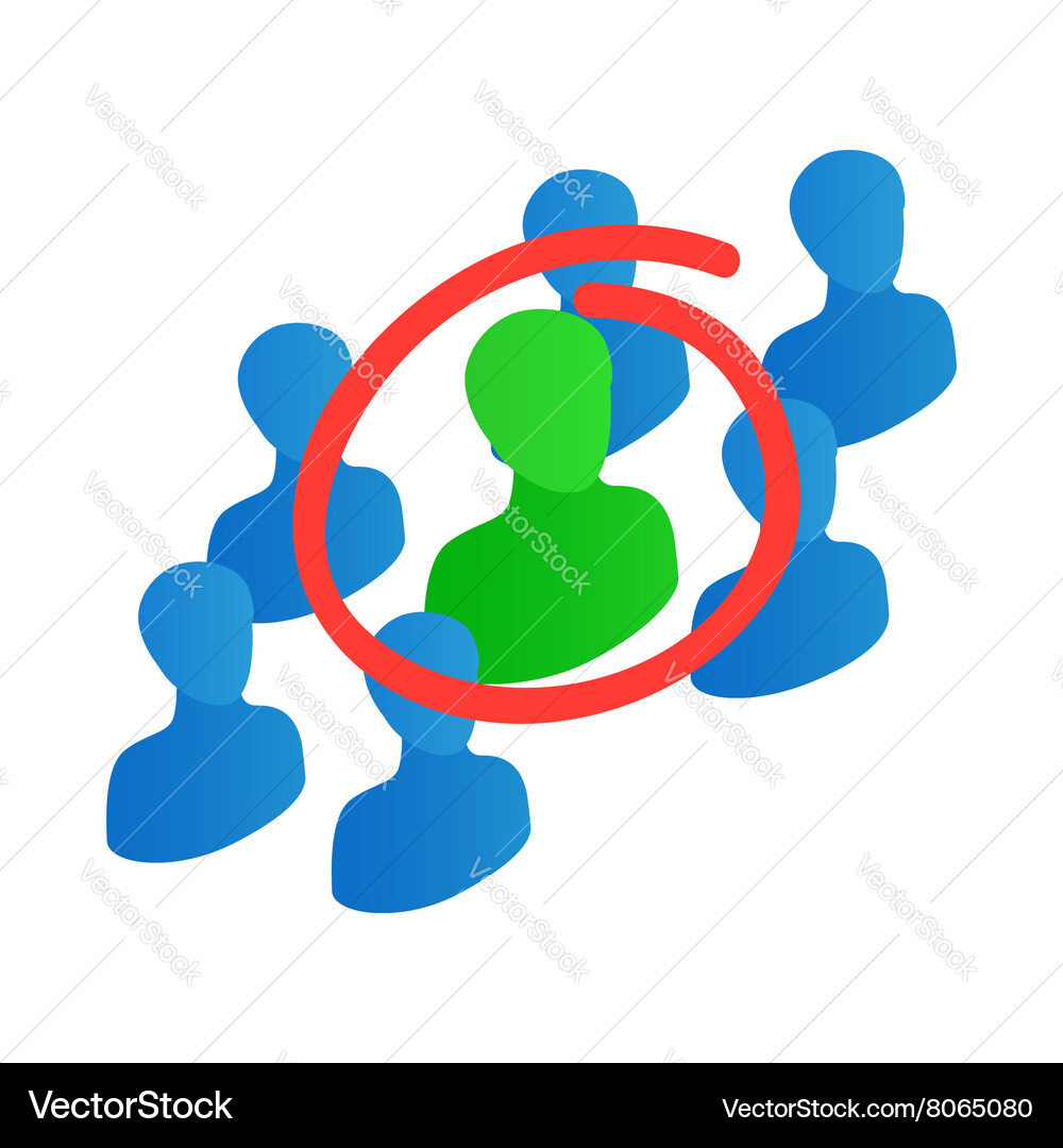 Team and leader icon isometric 3d style Royalty Free Vector