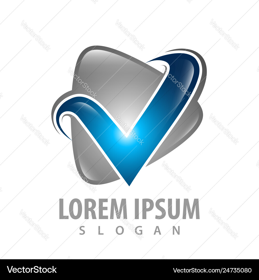 Triangle letter v concept design symbol graphic Vector Image