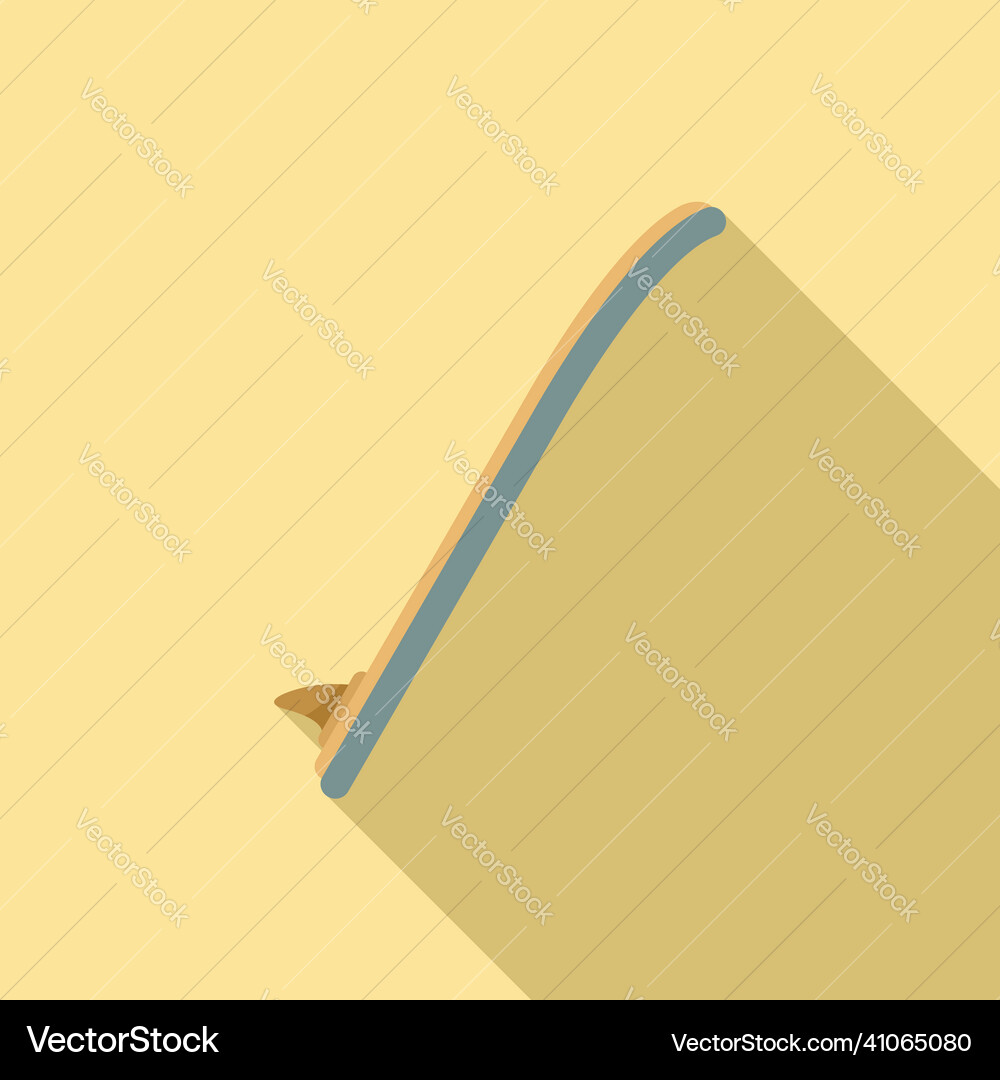 Wood sup board icon flat surf stand Royalty Free Vector