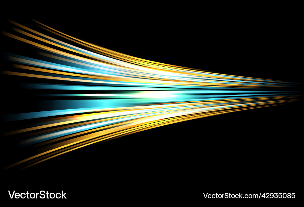 Abstract blue yellow light high speed zoom fast Vector Image