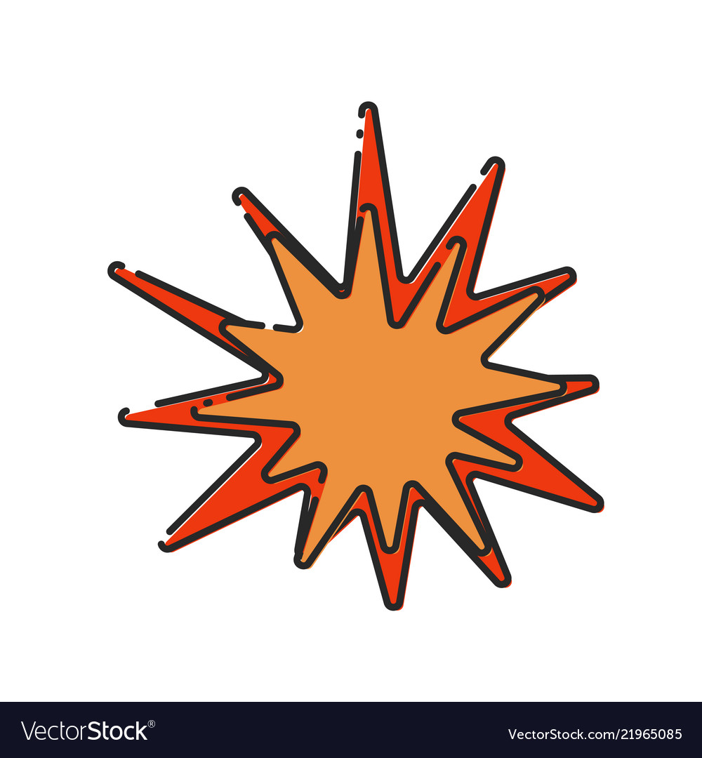 Abstract flat explosion icon Royalty Free Vector Image