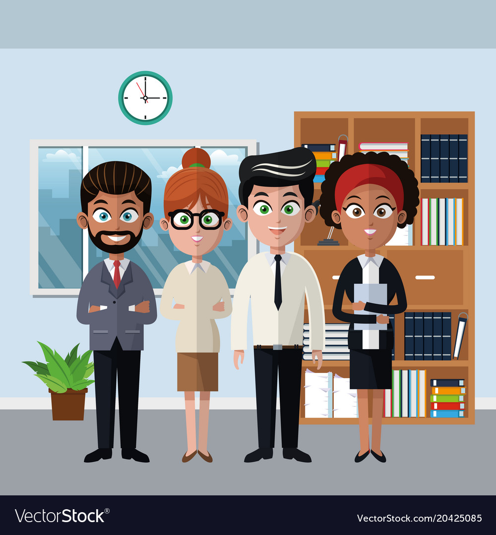 Cartoon Office Workers