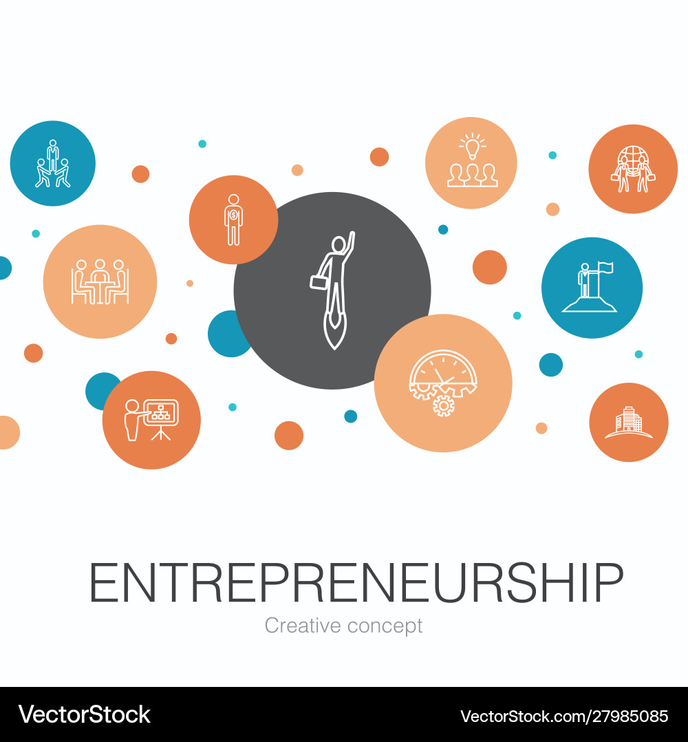Entrepreneurship trendy circle template Royalty Free Vector