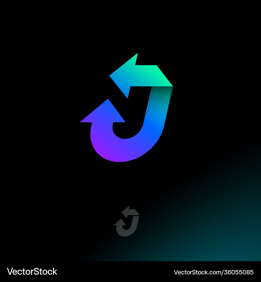 J monogram arrow logistic delivery shipping logo Vector Image