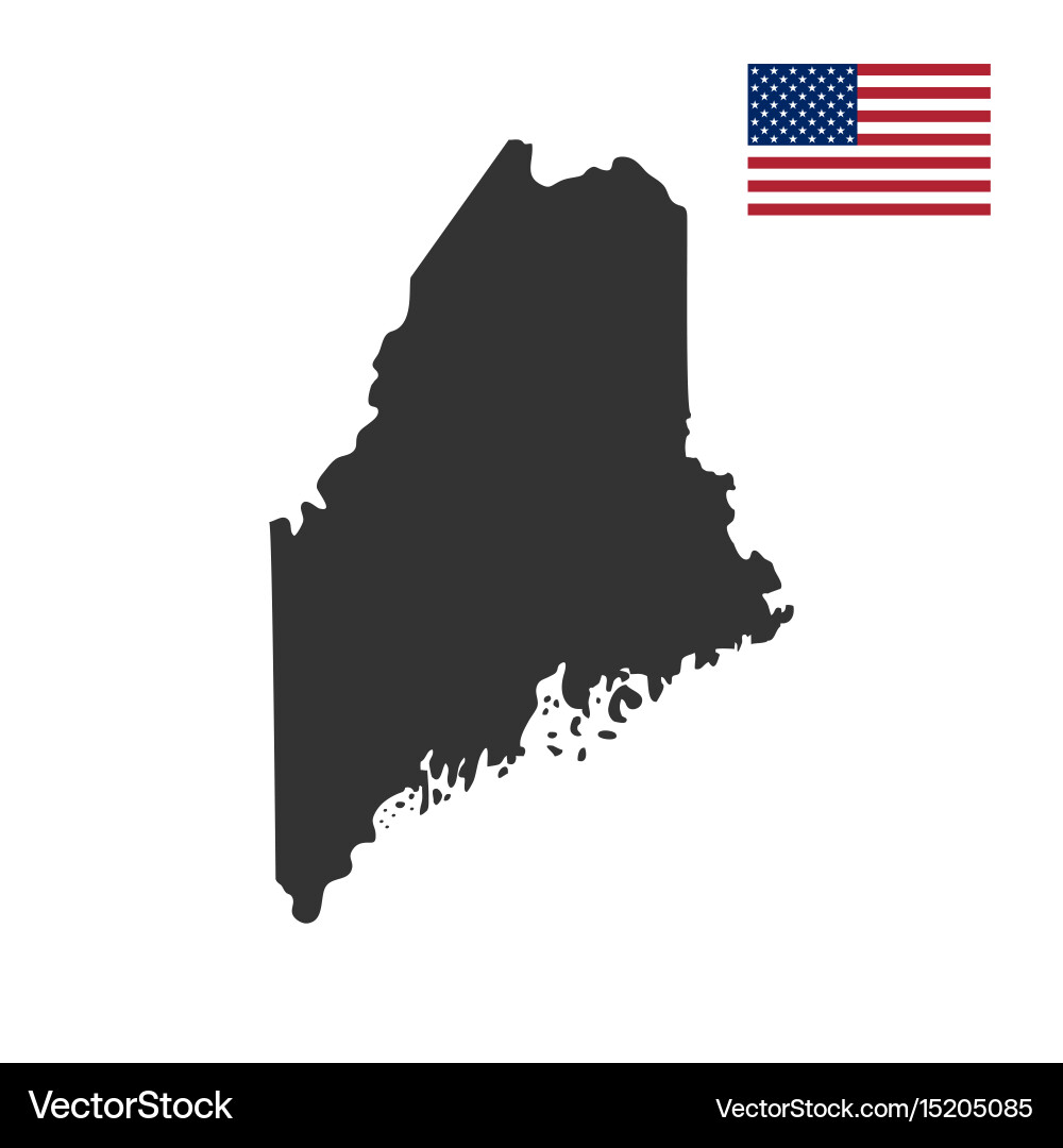 Map of the us state main Royalty Free Vector Image