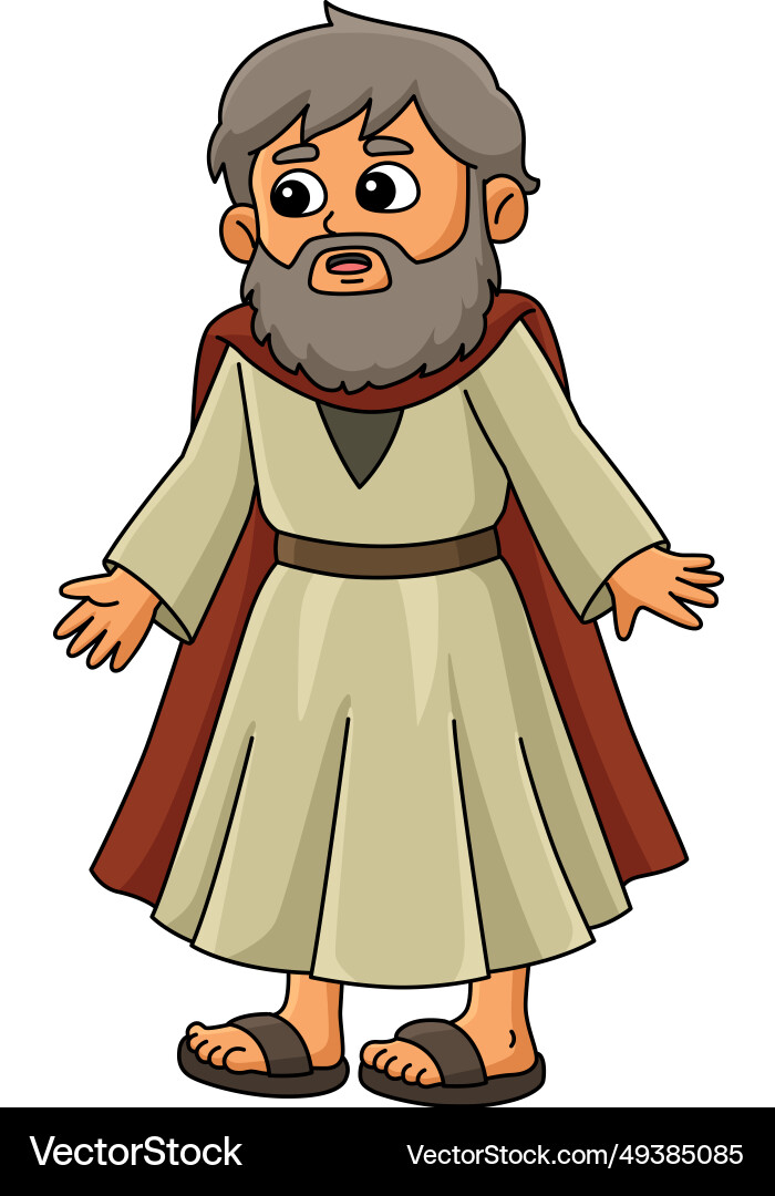 Moses cartoon colored clipart Royalty Free Vector Image