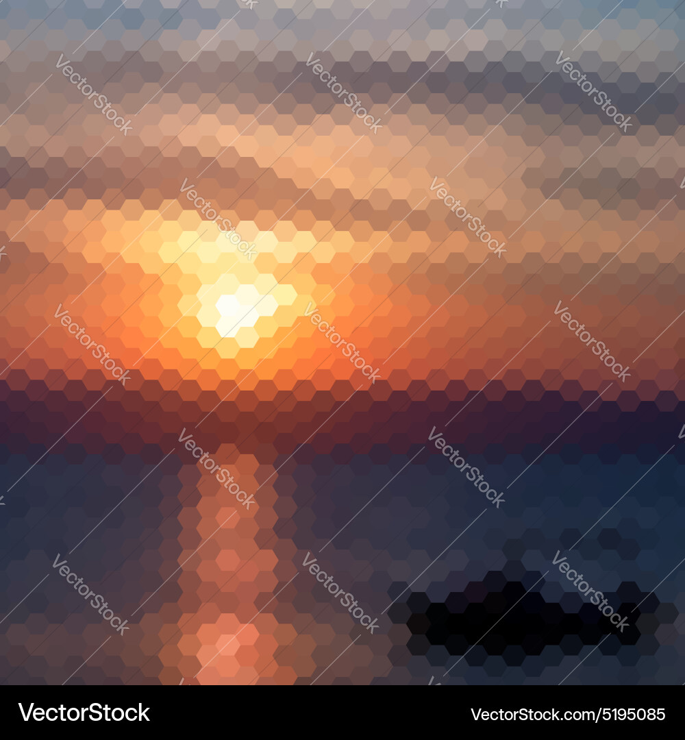 Retro sunset pattern of geometric shapes Vector Image