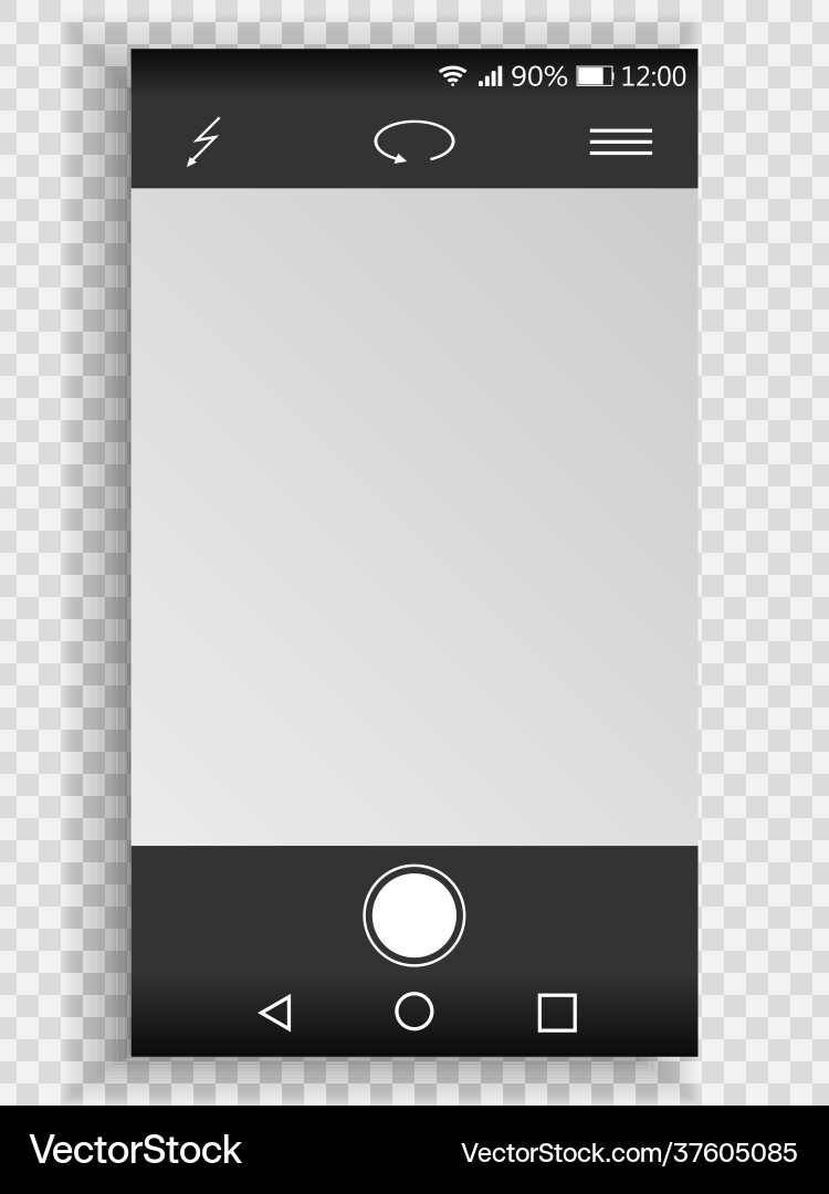 Screen smartphone with camera interface Royalty Free Vector