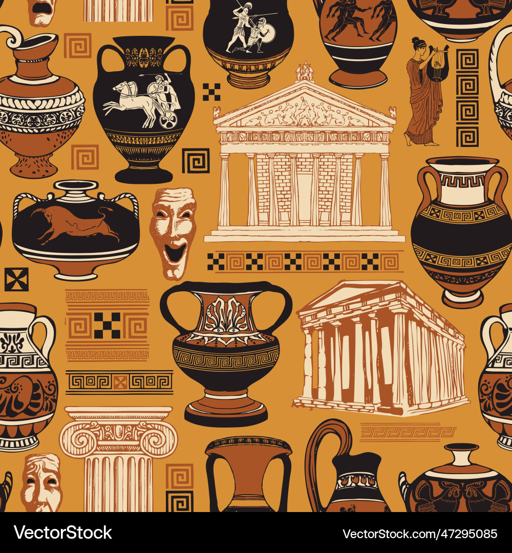 Seamless pattern on the theme of ancient greece Vector Image
