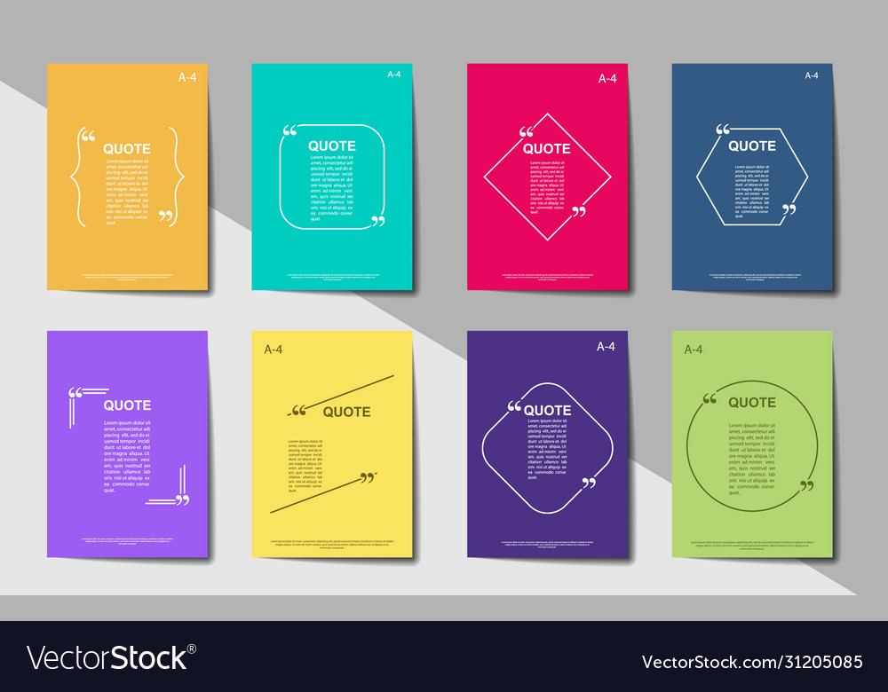 Set frames for quotes an empty template Royalty Free Vector