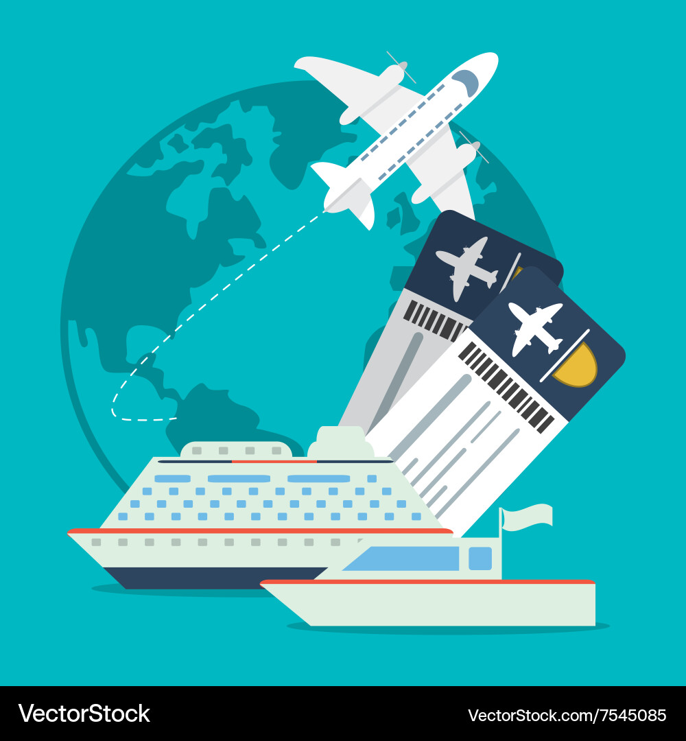 Transportation and travel design Royalty Free Vector Image