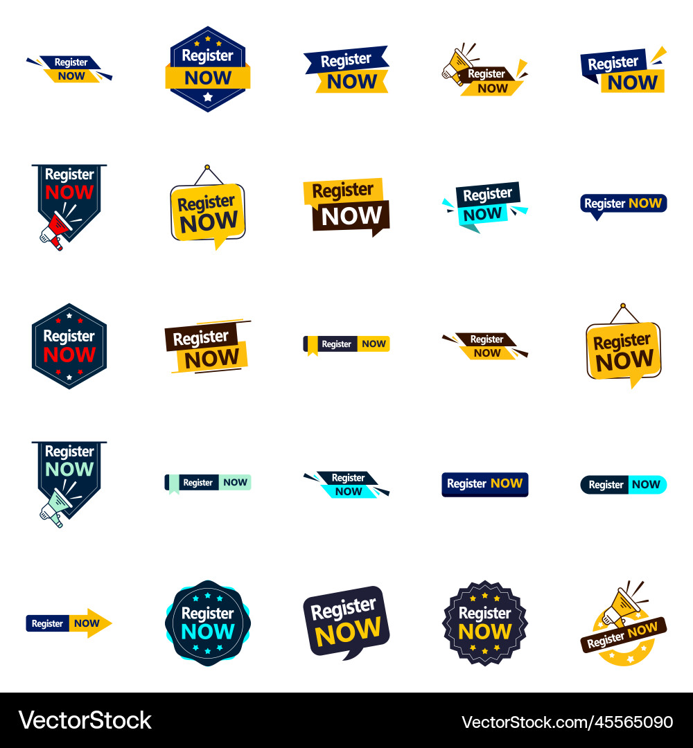 25 innovative typographic banners to drive Vector Image