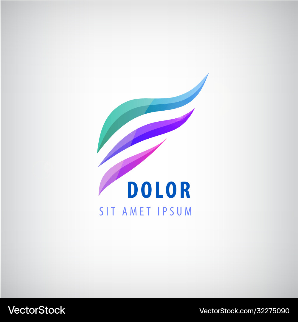 Abstract wavy logo 3 parts dynamic Royalty Free Vector Image