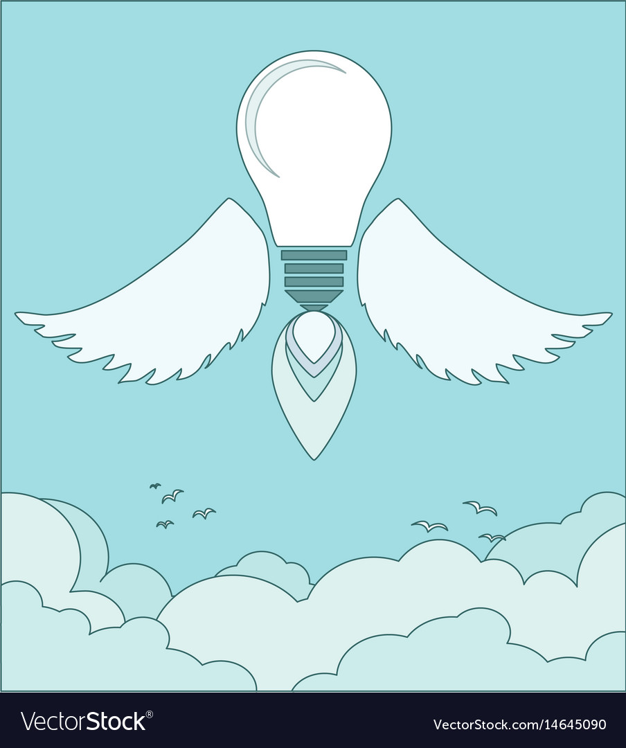 Bright idea light bulb concept Royalty Free Vector Image