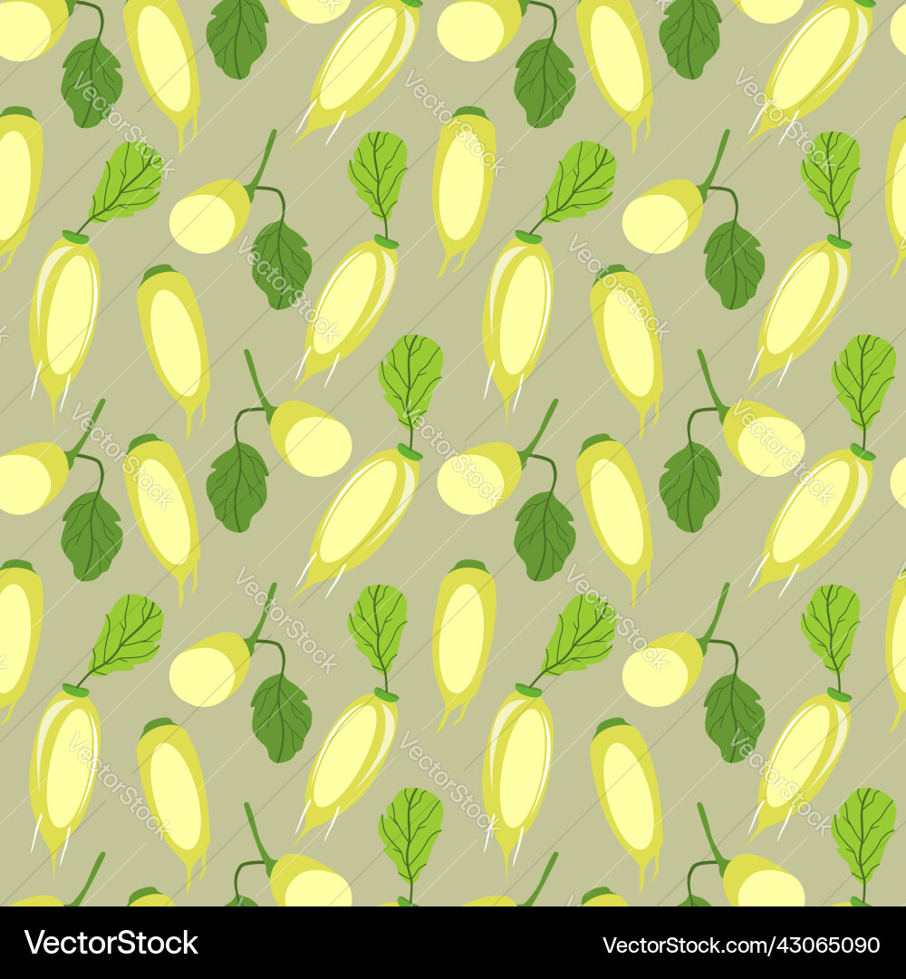 Chayote flat design seamless pattern of art Vector Image